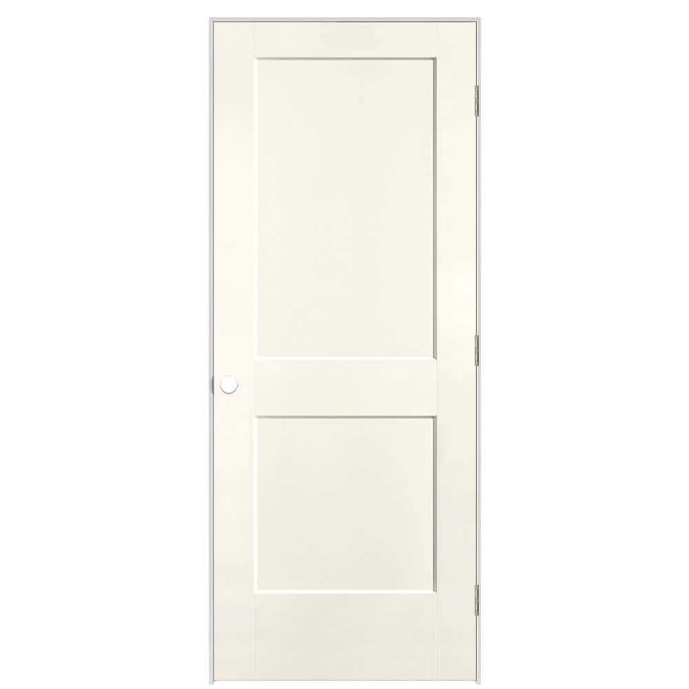 Masonite 32 in. x 80 in. 2-Panel Logan Left-Hand Solid Core Ivory Keys ...