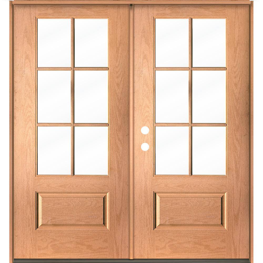 Krosswood Doors UINTAH Farmhouse 72 in. x 79 in. 6-Lite Right-Active ...