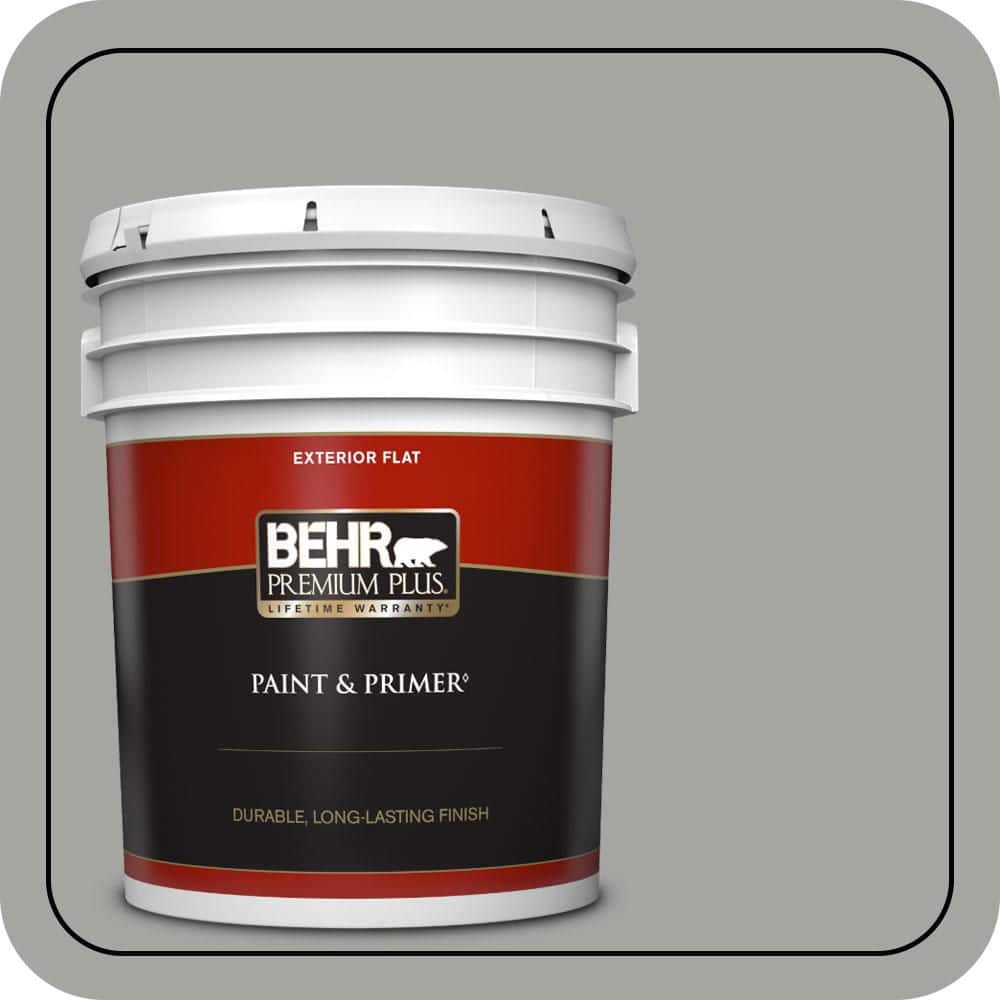 BEHR PREMIUM PLUS 5 gal. #PPU24-18 Great Graphite Flat Exterior Paint ...