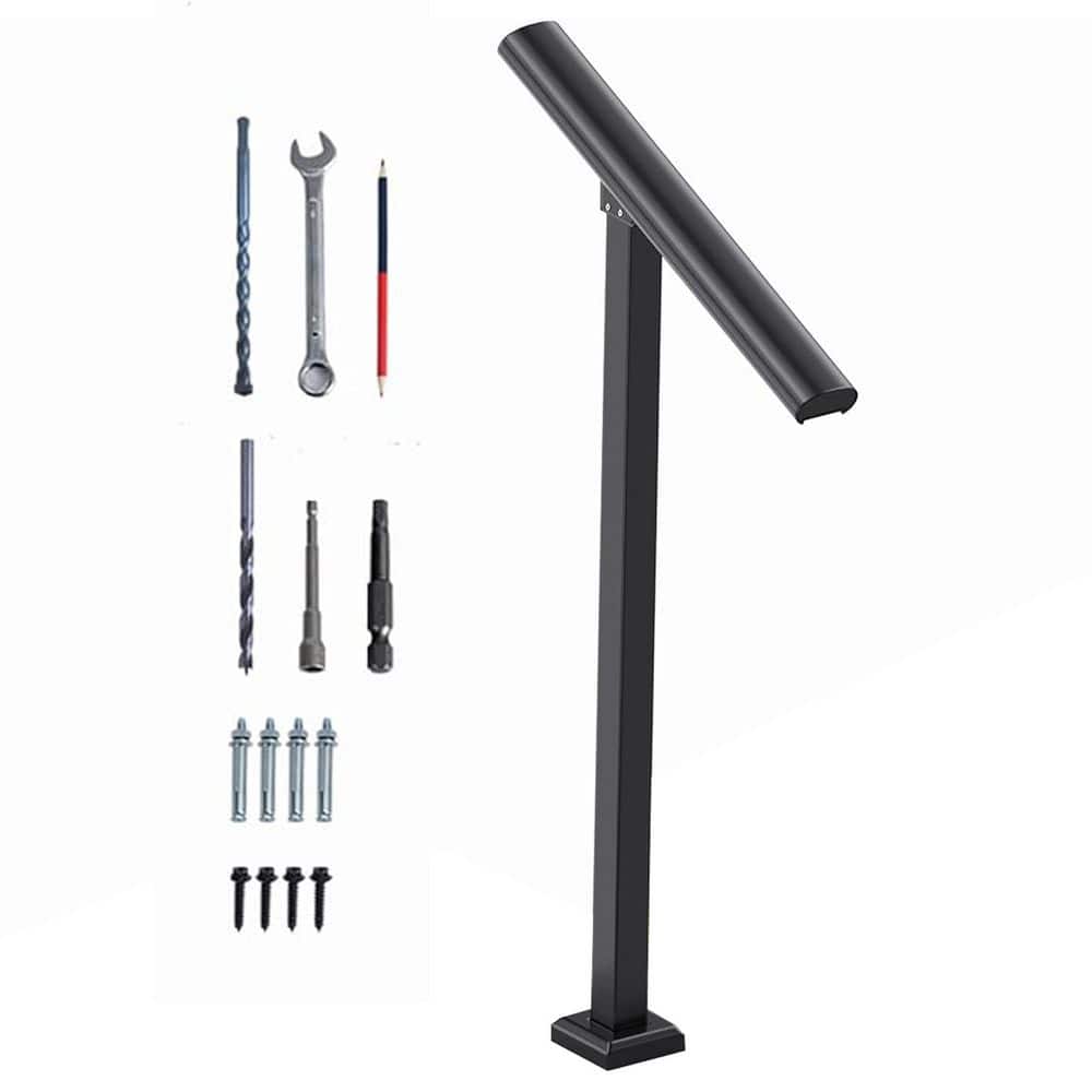 Afoxsos 1 Step Aluminum Alloy Handrail for Outdoor Steps Porch Railing ...