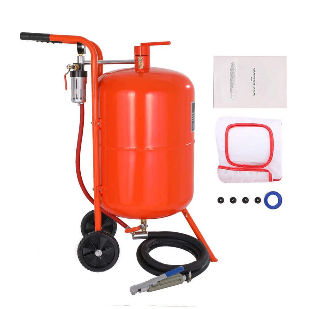 SKYSHALO 20 Gal. Sand Blaster, 60-110 PSI High Pressure Sandblaster, Portable Abrasive Blasting ...