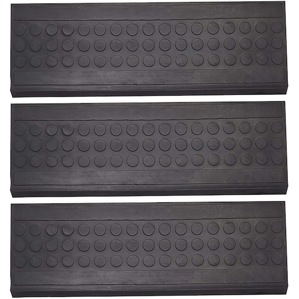 Envelor Circle Pattern Black 10 in. x 30 in. Rubber Stair Treads EN-RM ...