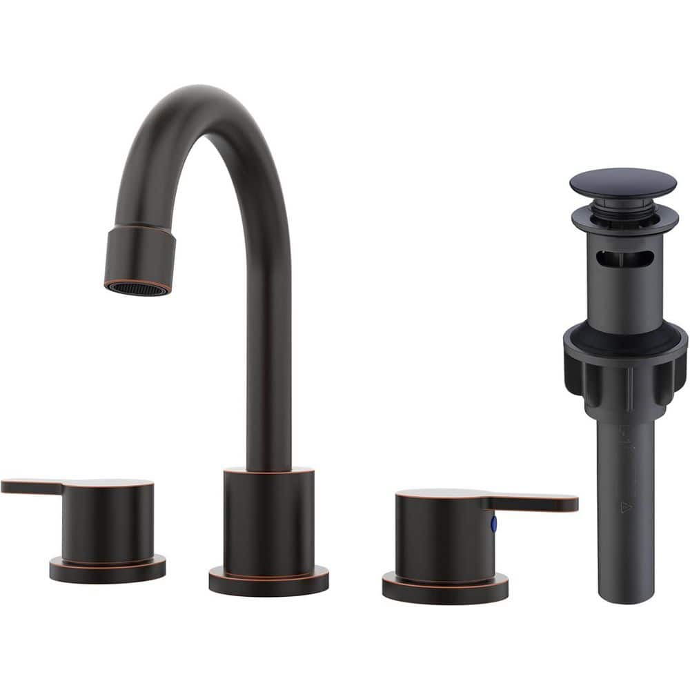 GELE Rubbed Bronze 2-Handle Bathroom Faucet, 360° Swivel Spout ...