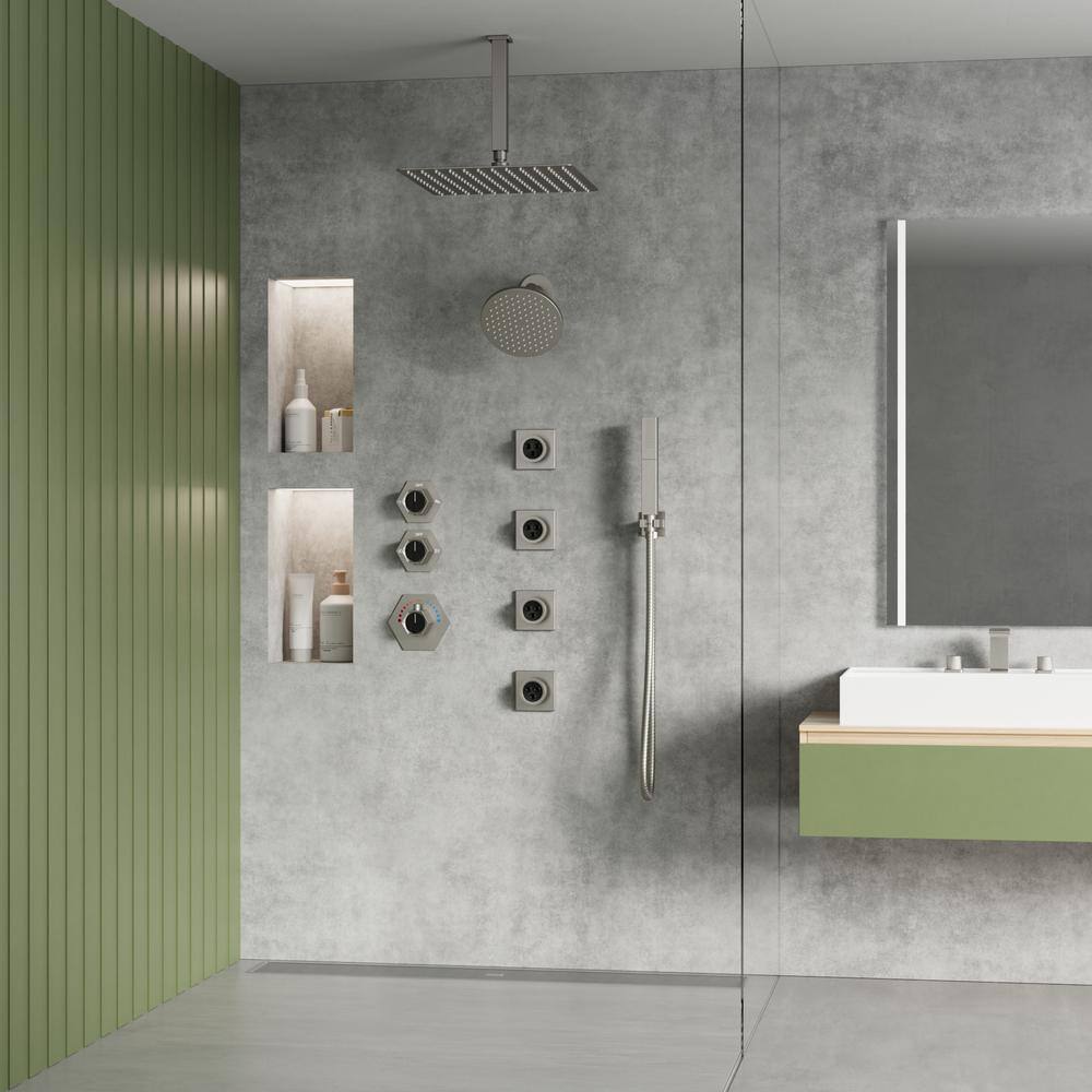 Reviews for CRANACH Thermostatic 8-Spray 12 and 6 in. Dual Shower Head ...