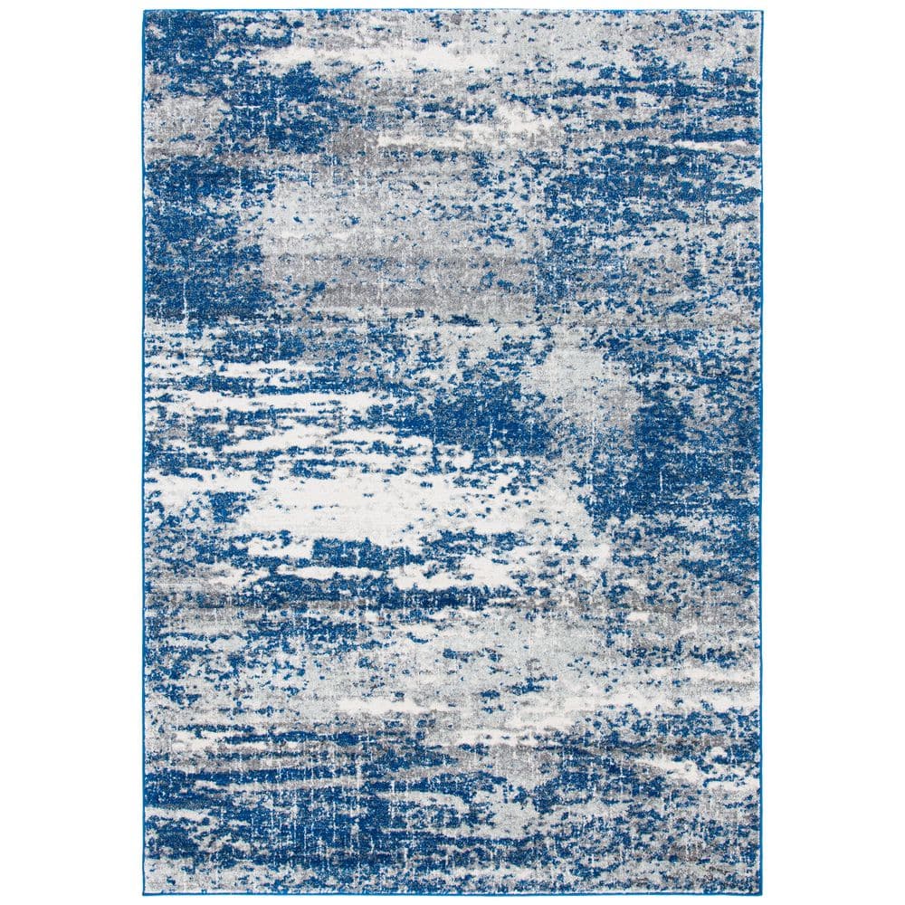 SAFAVIEH Evoke Dark Blue/Gray 9 ft. x 12 ft. Solid Area Rug EVK272L-9 ...