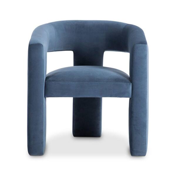 Ryder Dusted Blue Polyester Accent Chair with Contemporary Modern ...