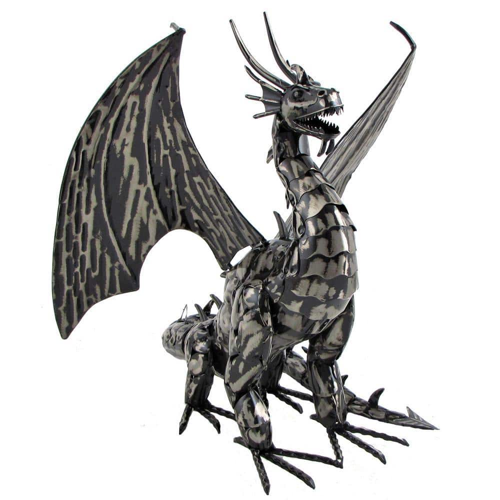 Zaer Ltd. International 21 in. Tall Metal Dragon Statue "Alexander ...