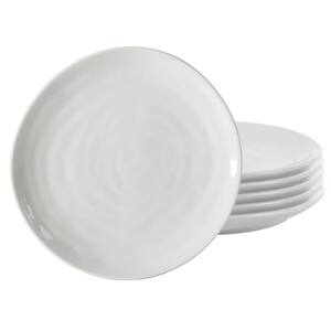 OUR TABLE Simply White 6-Pcs 10 in. Square Fine Ceramic Dinner Plate ...