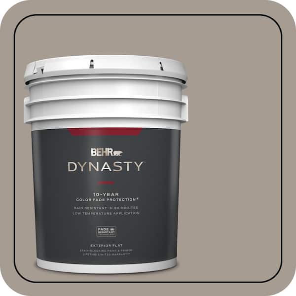 BEHR DYNASTY 5 gal. #N200-4 Rustic Taupe Flat Exterior Stain-Blocking ...