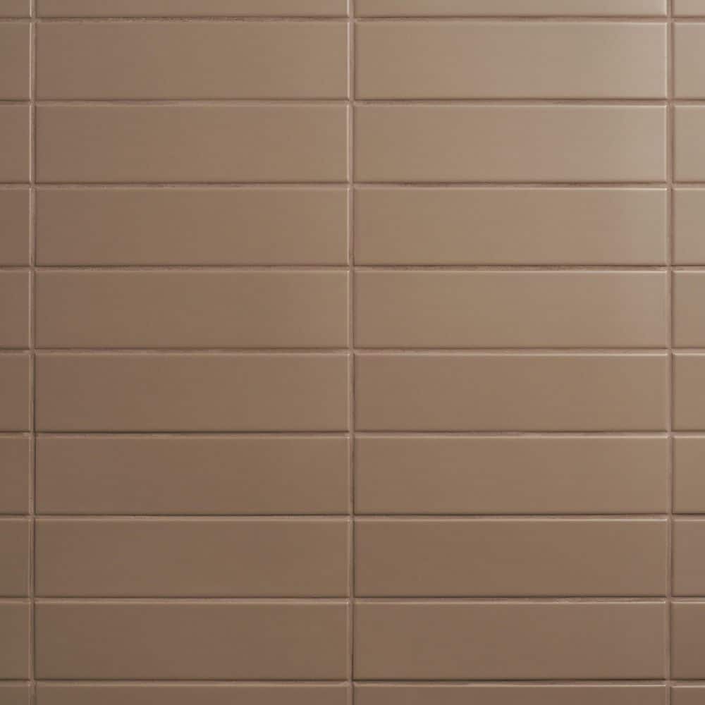 Ivy Hill Tile Sway Taupe 2.75 in. x 11.02 in. Matte Porcelain Wall Tile ...