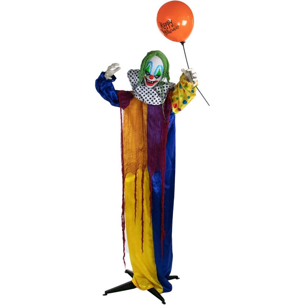 Haunted Hill Farm 69 in. Touch Activated Animatronic Clown HHCLOWN ...