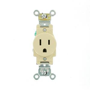 Leviton 15 Amp 125 V Snap-In Single Outlet/Receptacle, w/ Leads, White ...