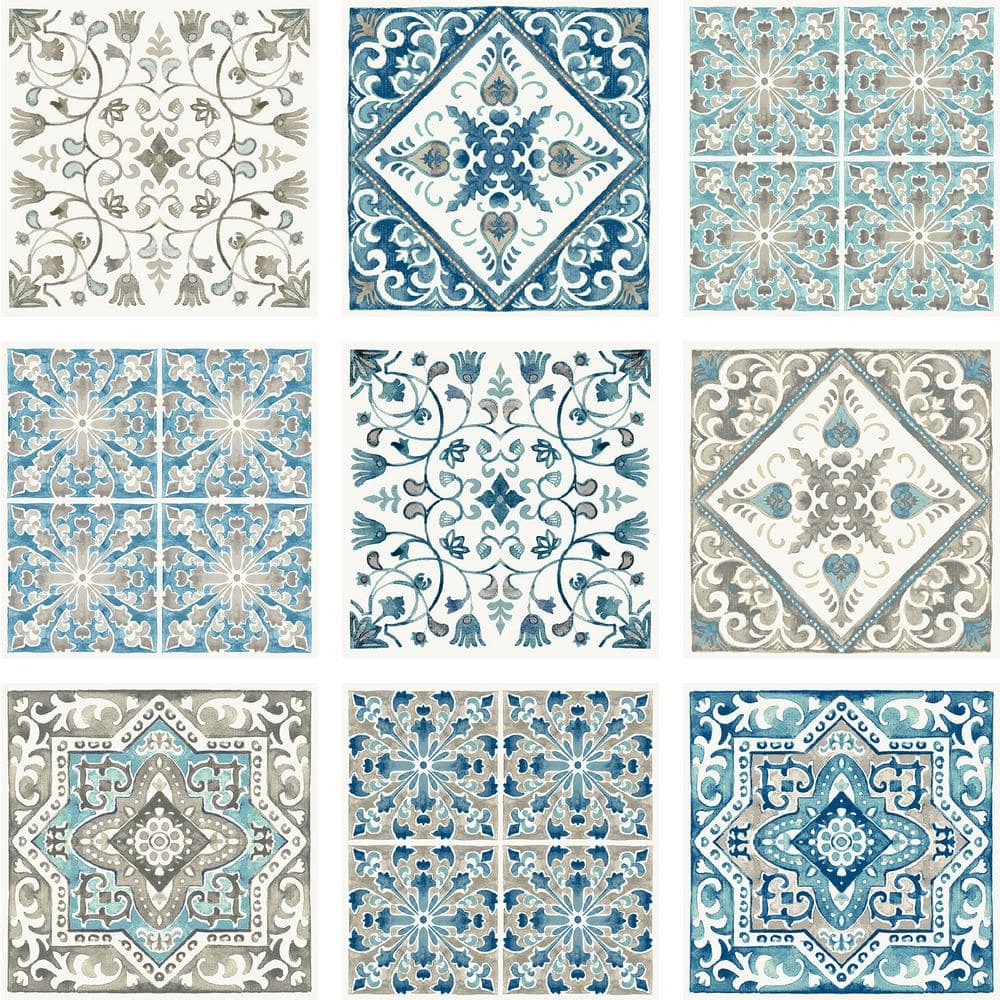 WallPOPs Miguel Blue Tile Decal Kit DWPK4126 - The Home Depot