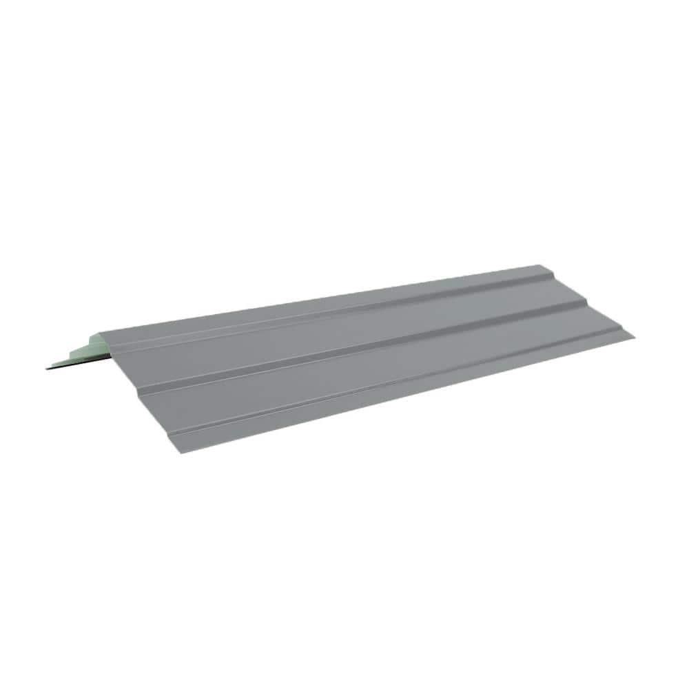 Fabral 14 in. x 10-1/2 ft. Light Gray Steel Ridge Cap Flashing for ...
