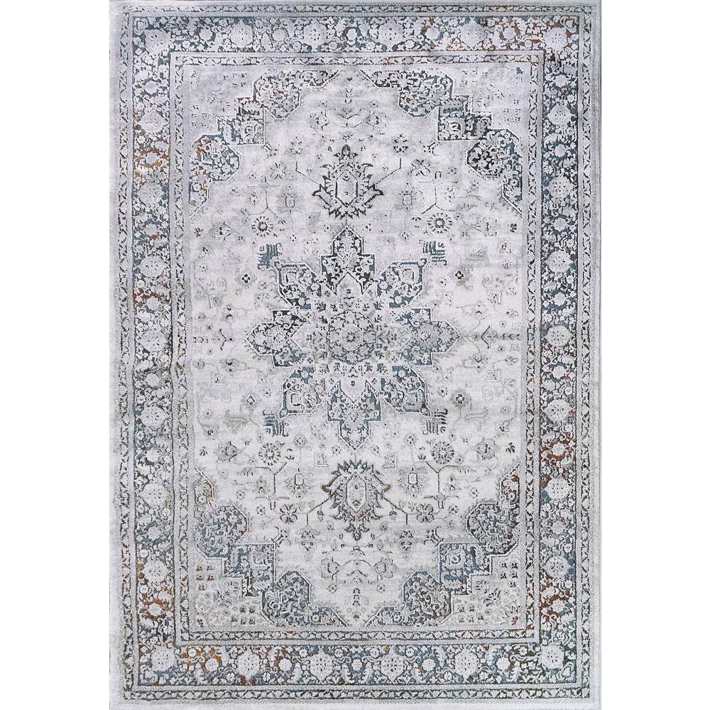 Dynamic Rugs Astro Grey/Blue/Multi 2 ft. 2 in. X 7 ft. 7 in. Oriental ...