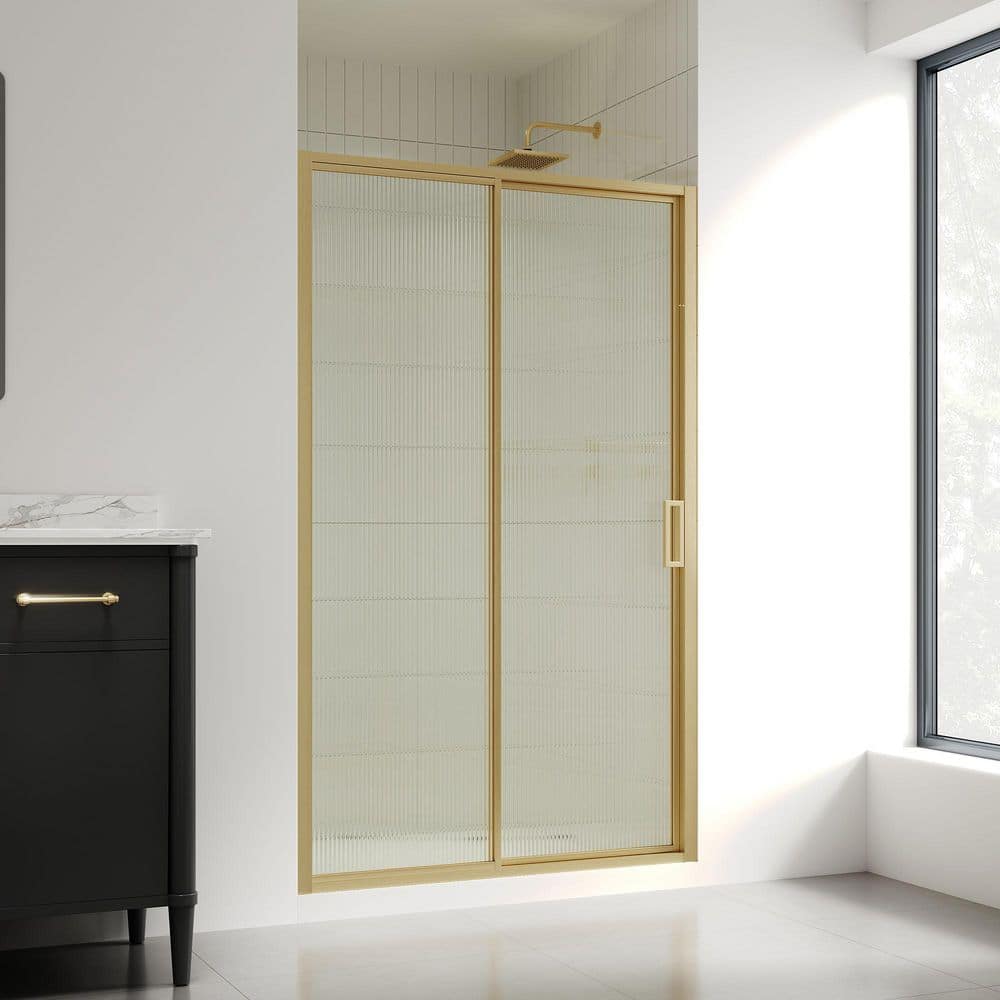 OVE Decors Stanford 46 3/16 in. - 48 in. W x 74 in. H Alcove Sliding Framed Shower Door with ...