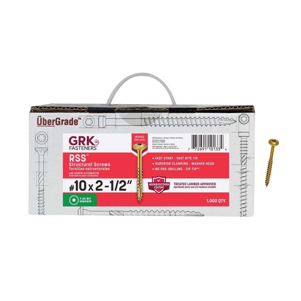 GRK Fasteners #10 x 2-1/2 in. RSS Star Drive Low Profile Washer Head ...