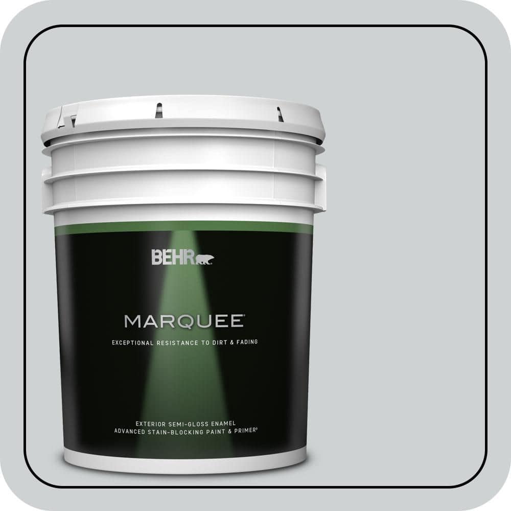 BEHR MARQUEE 5 gal. #N510-1 Silver Shadow Semi-Gloss Enamel Exterior ...