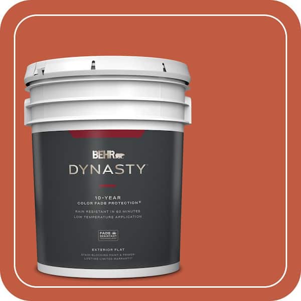 BEHR DYNASTY 5 gal. #M180-7 Deep Fire Flat Exterior Stain-Blocking ...