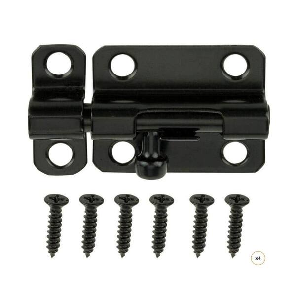 Everbilt 2 in. Black Window Bolt (4-Count) - The Home Depot
