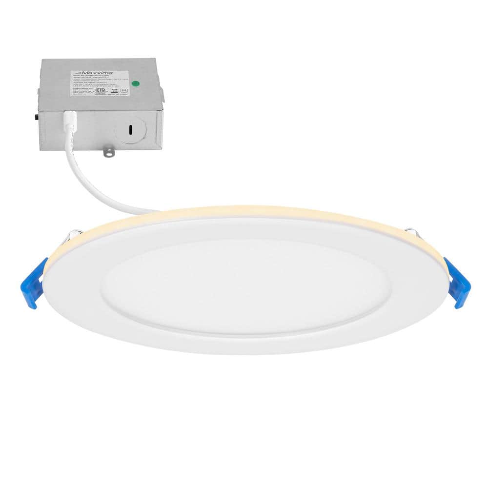 Maxxima 6 in. Slim Recessed LED Downlight with Night Light, 900 Lumens ...