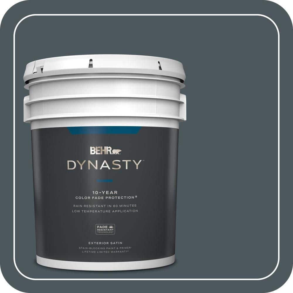 BEHR DYNASTY 5 gal. #N470-7 Submarine Gray Satin Enamel Exterior Stain ...