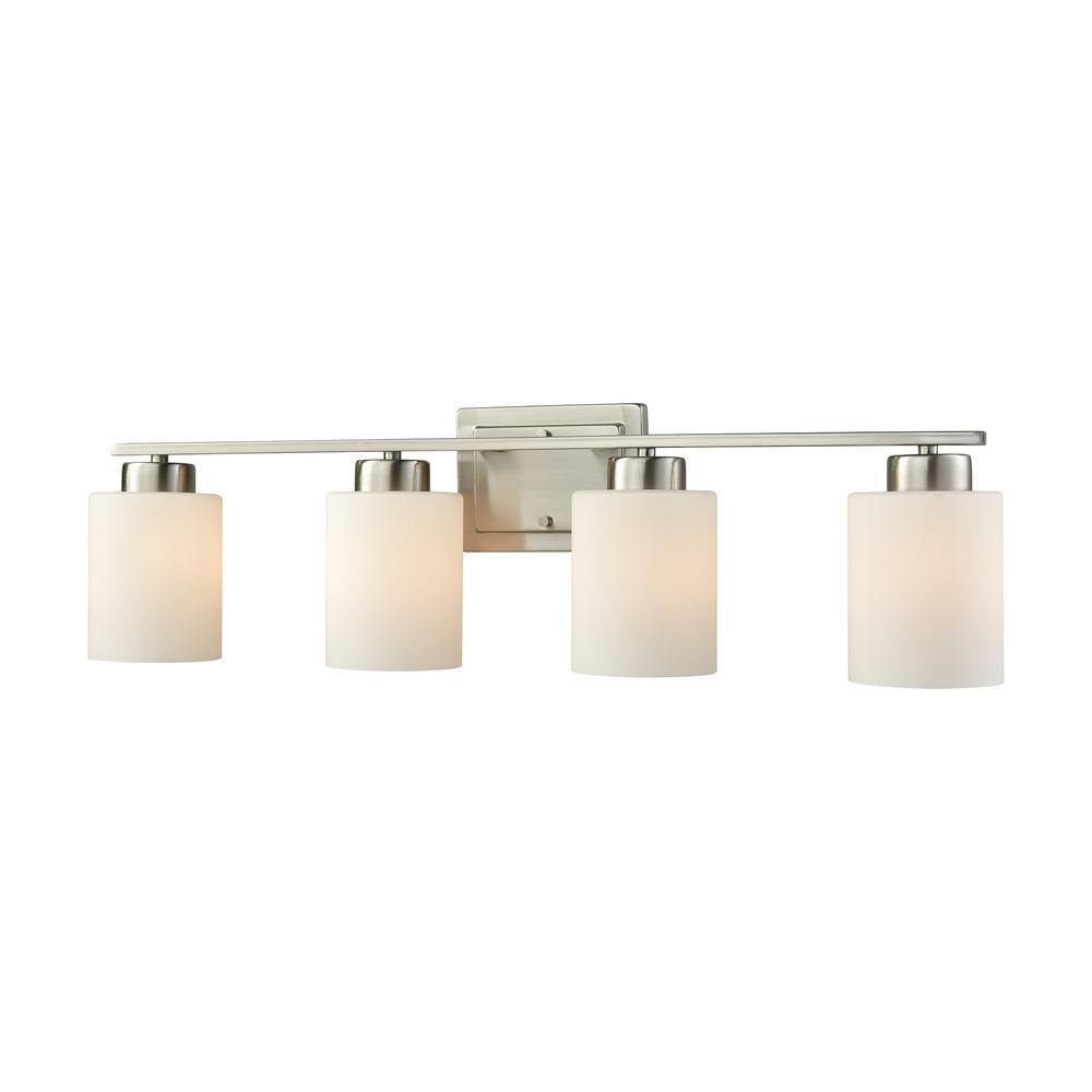 Thomas Lighting Summit Place 4-Light Brushed Nickel With Opal White ...