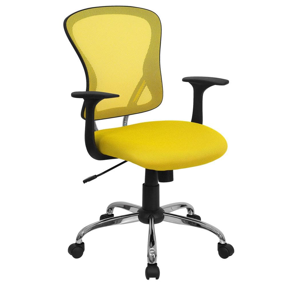 Flash Furniture Mesh Swivel Ergonomic Task Chair in Yellow H8369FYEL ...
