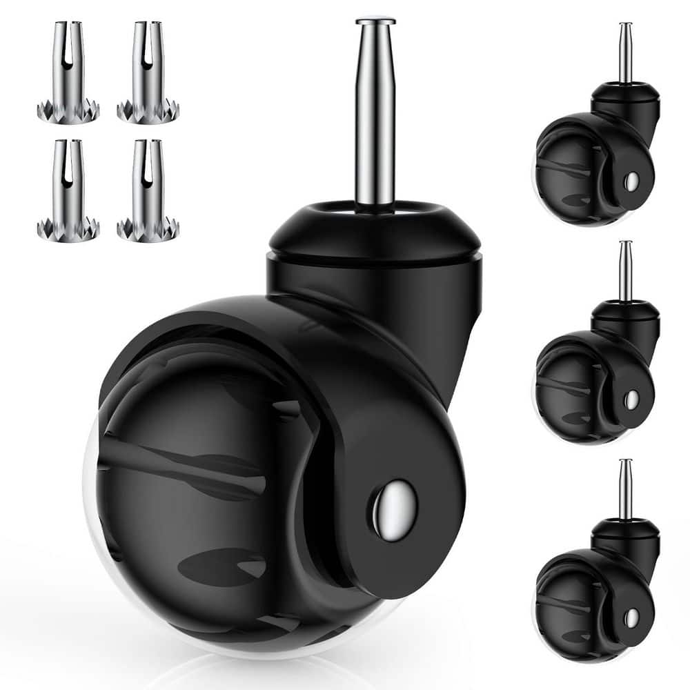 Wudkey 2 in. Ball Caster Wheels, Heavy Duty Steel Stem Casters for ...