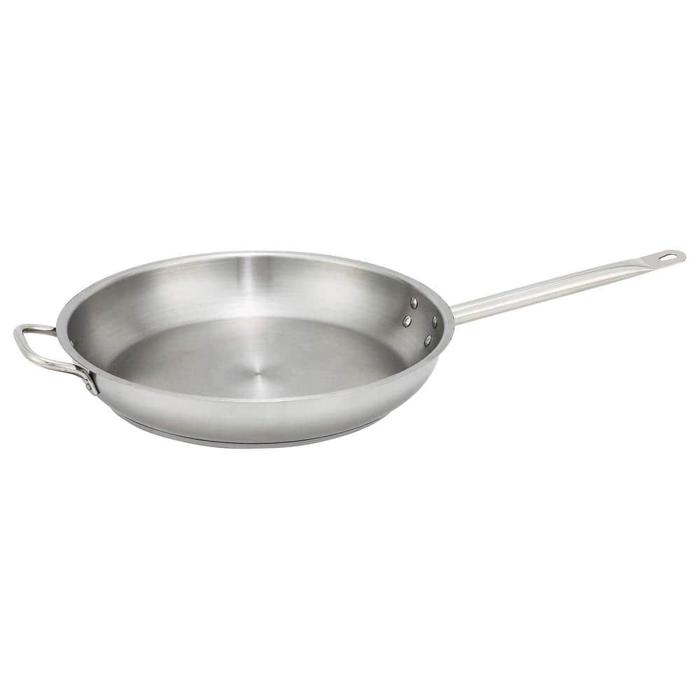 Winco 12 in. Stainless Steel Frying Pan with Helper Handle SSFP-12 ...