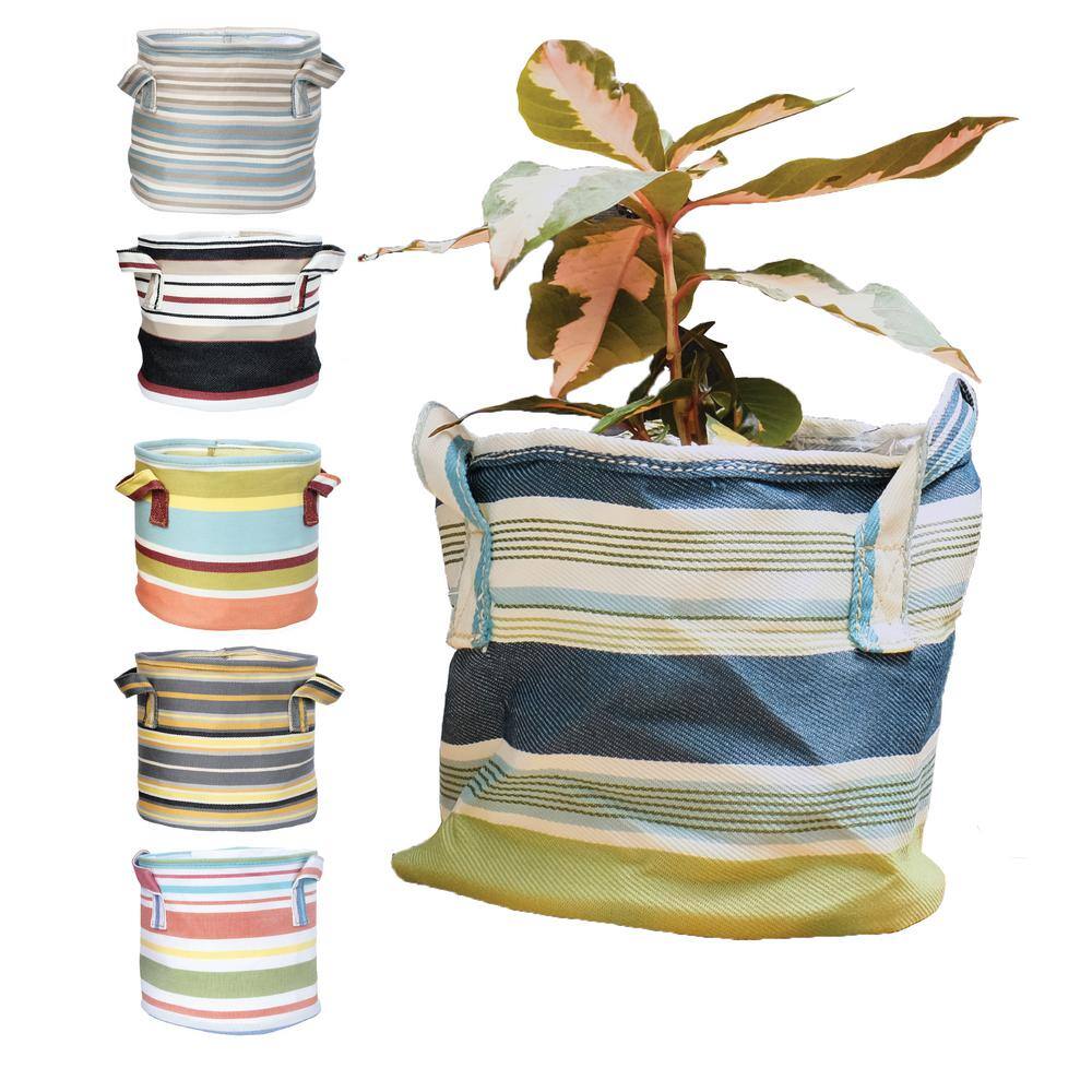 MPG Boho 7.5 in Dia Blue Multi-Color Fabric Planter with Liner ...