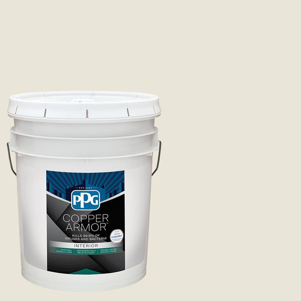 COPPER ARMOR 5 gal. PPG1097-1 Colonial White Eggshell Antiviral and ... COPPER ARMOR 5 gal. PPG1097-1 Colonial White Eggshell Antiviral and ...