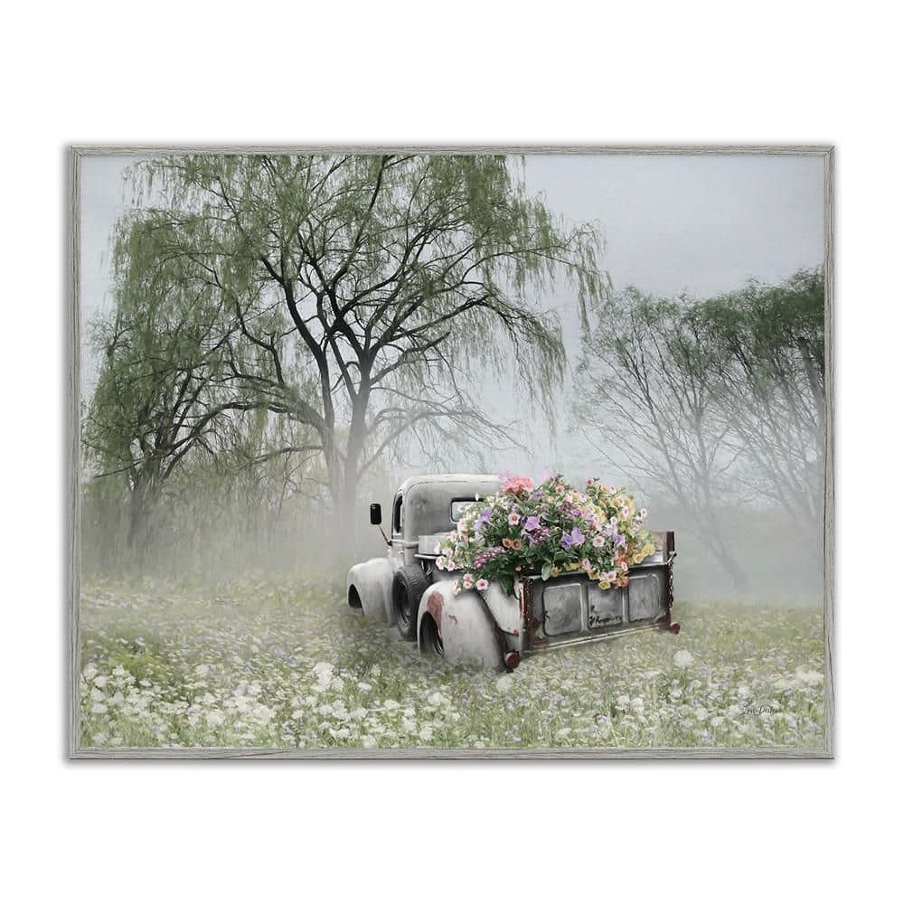 Stupell Industries Overgrown Floral Truck by Lori Deiter 1 Piece Gray ...