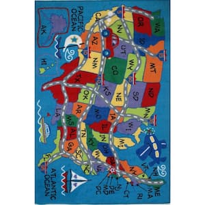 LA Rug Fun Time Sign Language Multi Colored 2 ft. x 2 ft. Area Rug FT ...