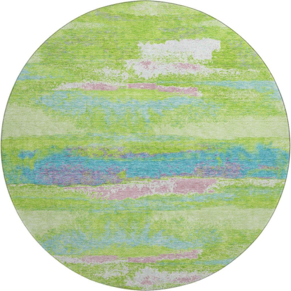 Addison Rugs Mayfield Premium Machine Washable Abstract AMF942 Lime 8 ...