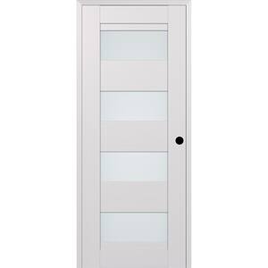 Belldinni Della 18 in. x 80 in. Left-Hand Frosted Glass Solid Core 4 ...