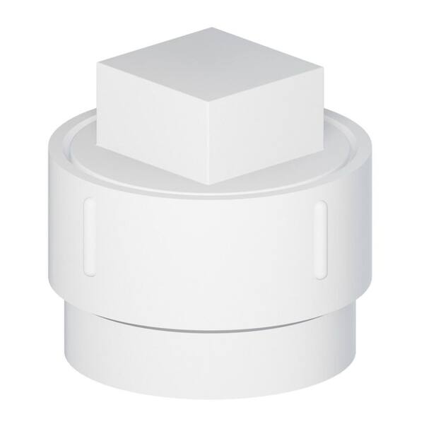 PLUMBFLEX 1-1/2 in. White Rigid PVC DWV Cleanout Adapter with C.O. Plug ...