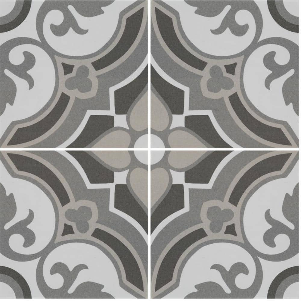 MSI Matarka 8 in. x 8 in. Matte Porcelain Encaustic Floor and Wall Tile ...