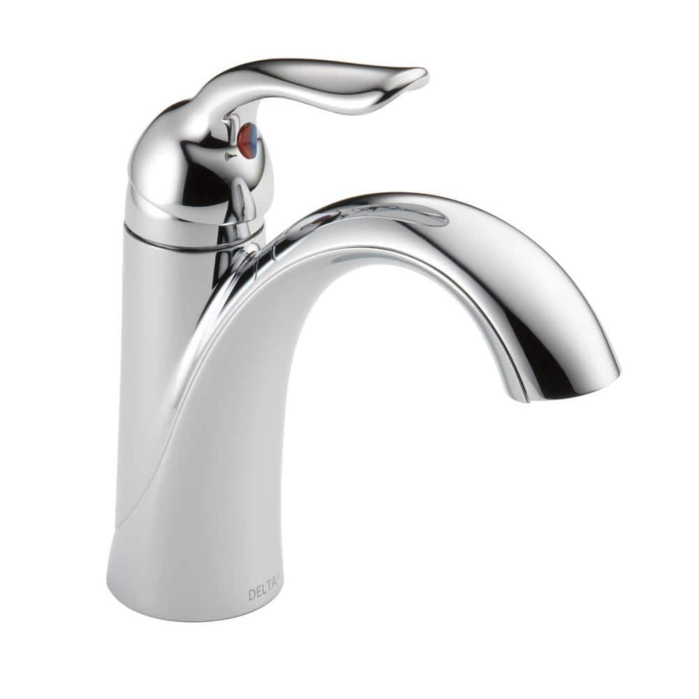 Delta Lahara Single Hole Single-Handle Bathroom Faucet with Metal Drain ...