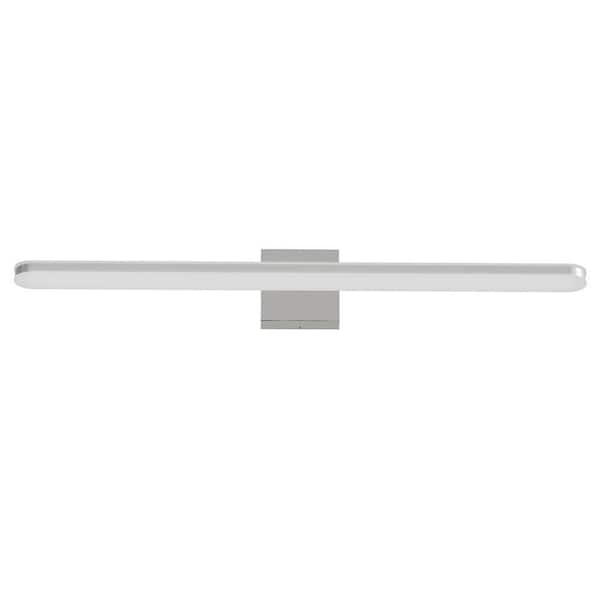 HKMGT 31.5 in. 1-Light Chrome Modern Dimmable LED Vanity Light Bar ...