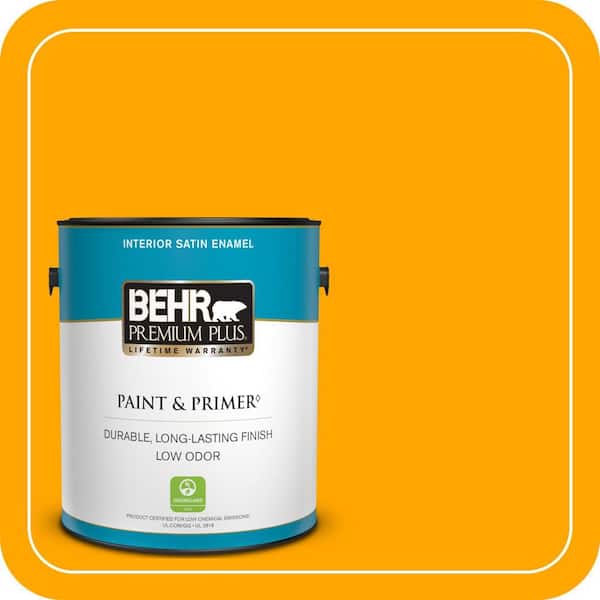 BEHR PREMIUM PLUS 1 gal. #S-G-330 Instant Delight Satin Enamel Low Odor ...
