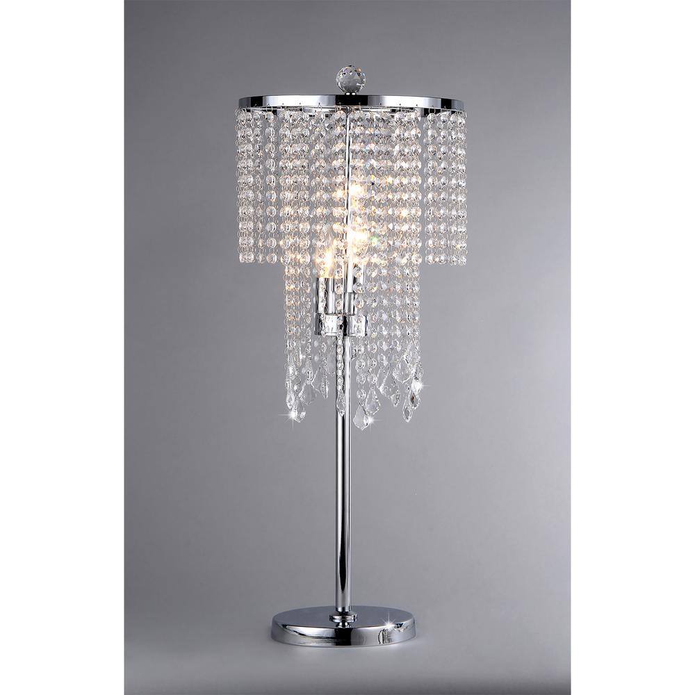 Warehouse of Tiffany Cassandra 32 in. Silver Crystal Table Lamp TL9263 ...
