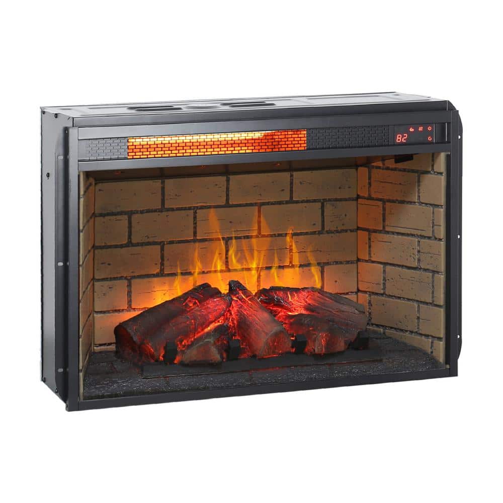Mondawe 5000BTU 26 in. Infrared Recessed Electric Fireplace Insert with ...