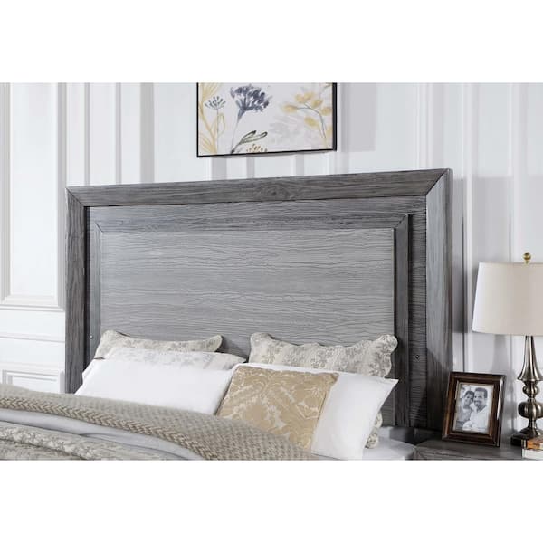 Grey wood headboard king store