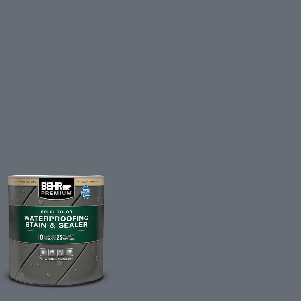 BEHR PREMIUM 1 qt. #PPU26-22 Summer Storm Solid Color Waterproofing ...