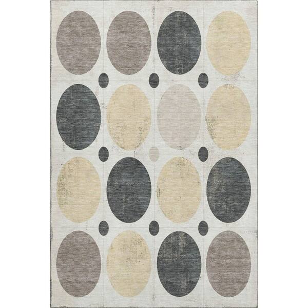 Addison Rugs Mayfield Premium Machine Washable Abstract AMF1949 Ivory 9 ...