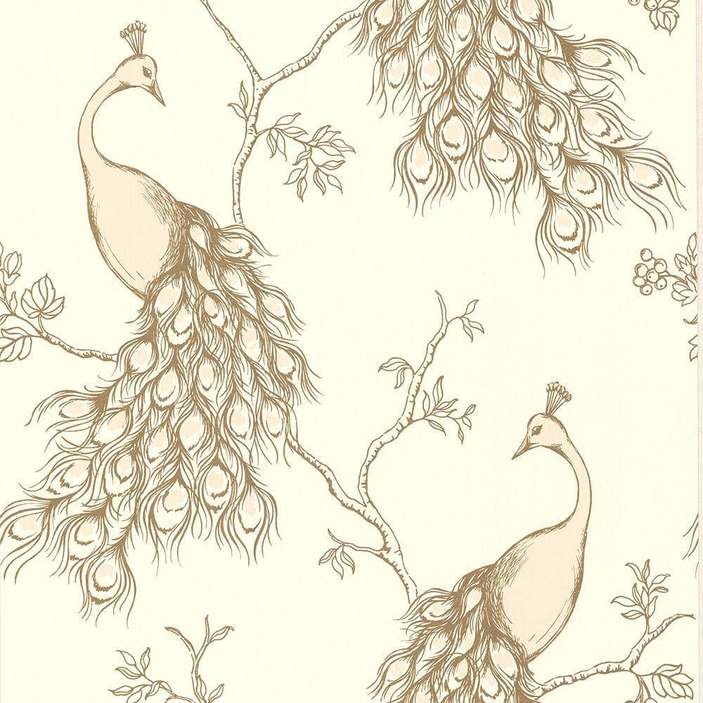 Brewster Prevost Blush Peacock Blush Paper Strippable Roll (Covers 56.4 ...