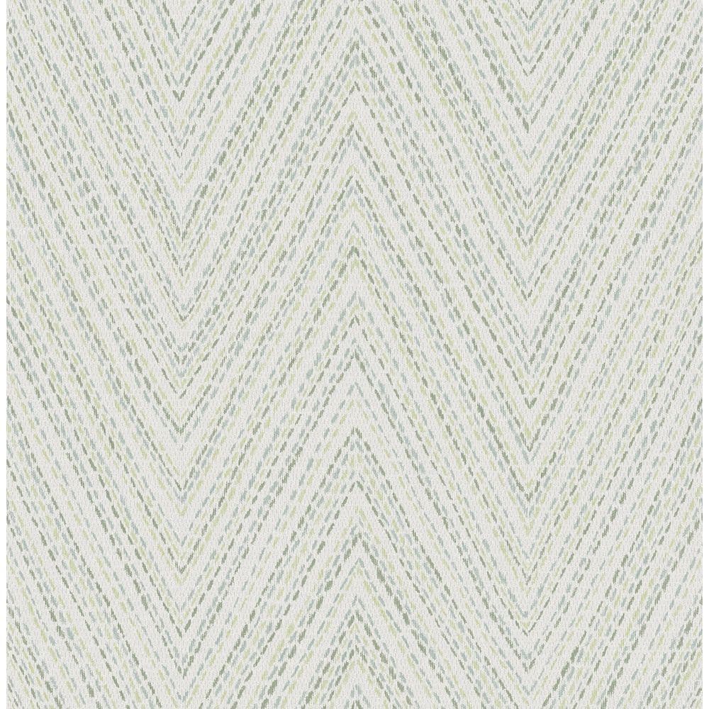 A-Street Prints Lainey Green Stitched Chevron Wallpaper Sample 4147 ...