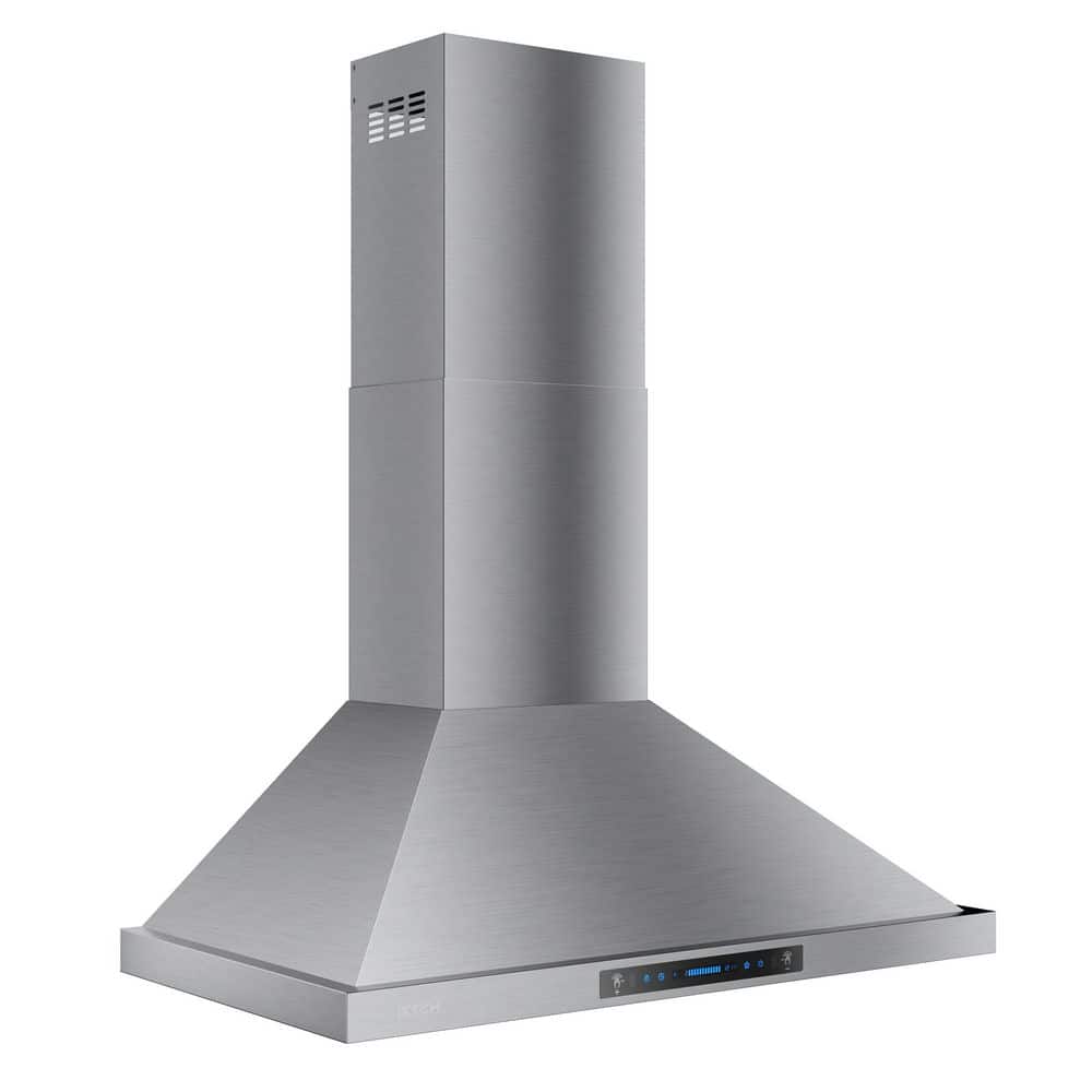 36 in. 400CFM Convertible Ductless to Ducted Wall Mount Range Hood in ...