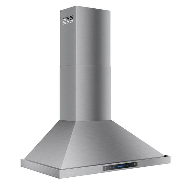 36 in. 400CFM Convertible Ductless to Ducted Wall Mount Range Hood in ...